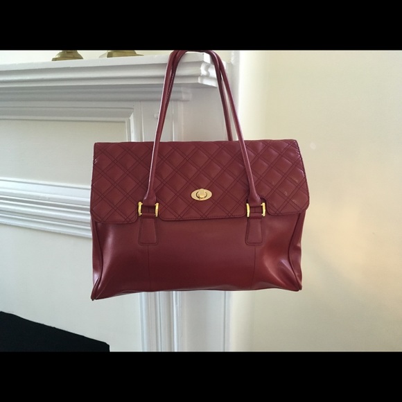 BLVD | Bags | Beautiful Red Leather Satchel From Italy | Poshmark